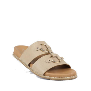Bay Lane Zuma Latte Beige Womens Leather Sandal