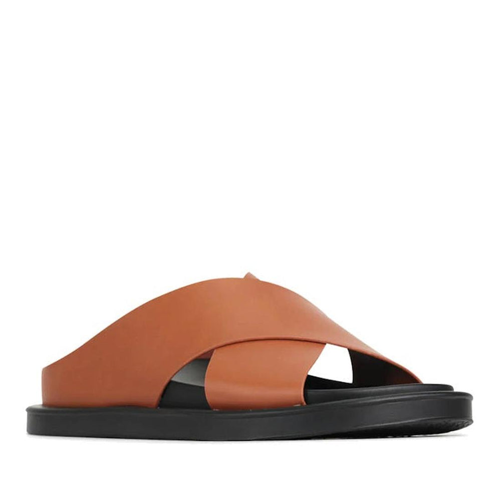 Los Cabos Alara Women's Slide Cross Over Sandal Brandy Tan